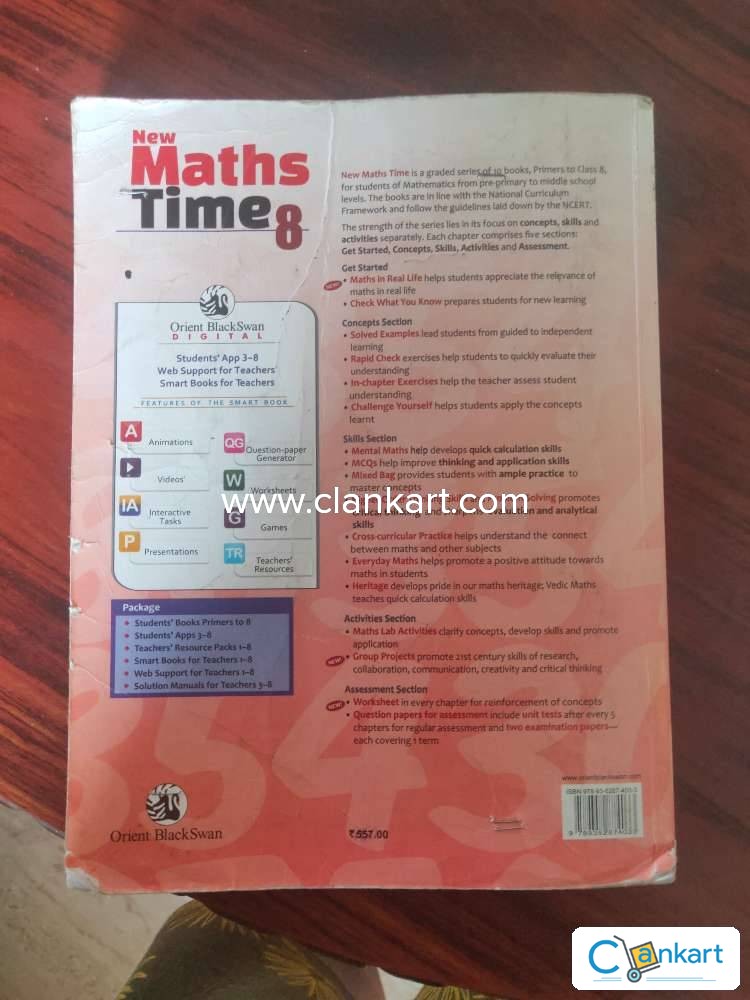 Buy 'New Maths Time Orient Blackswan Maths 8th' Book In Fair Condition ...