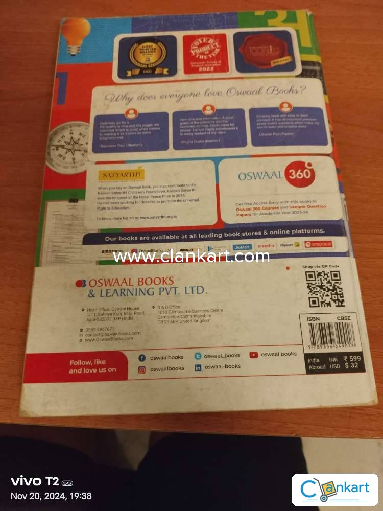 Buy 'OSWAAL CBSE Previous 10 Year Solved Papers For Class 10' Book In ...