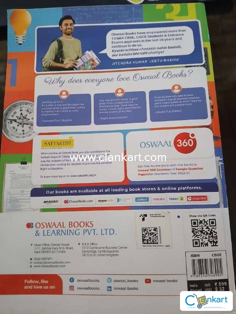Buy 'Oswaal CBSE Class 10 Social Science Question Bank (2024 Exam ...