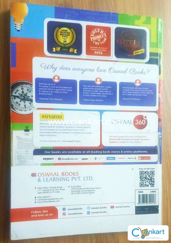 Buy 'Oswaal CBSE Class 10 Science Question Bank (2024 Exam)' Book In ...