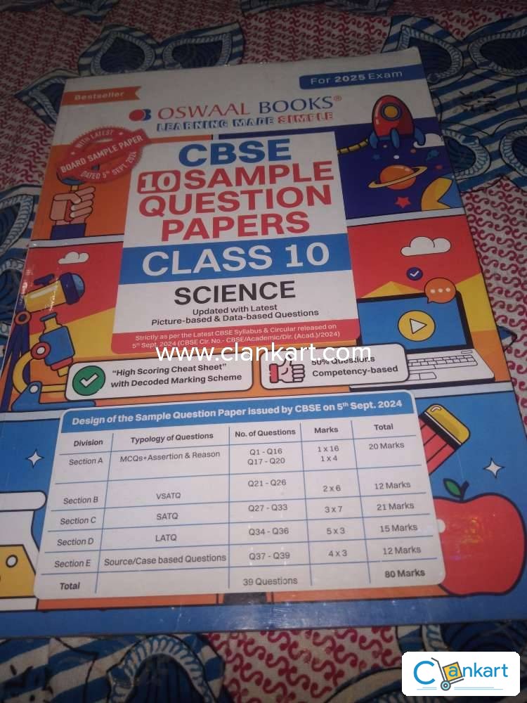 Buy 'Oswaal CBSE Sample Question Papers Class 10 Science Book (For 2025 ...