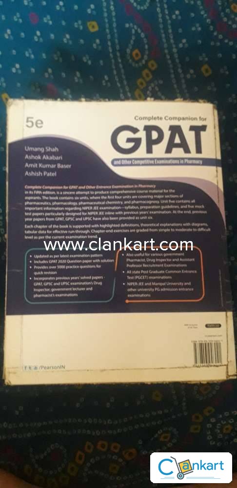 Buy 'COMPLETE COMPANION FOR GPAT 5TH EDITION' Book In Excellent ...