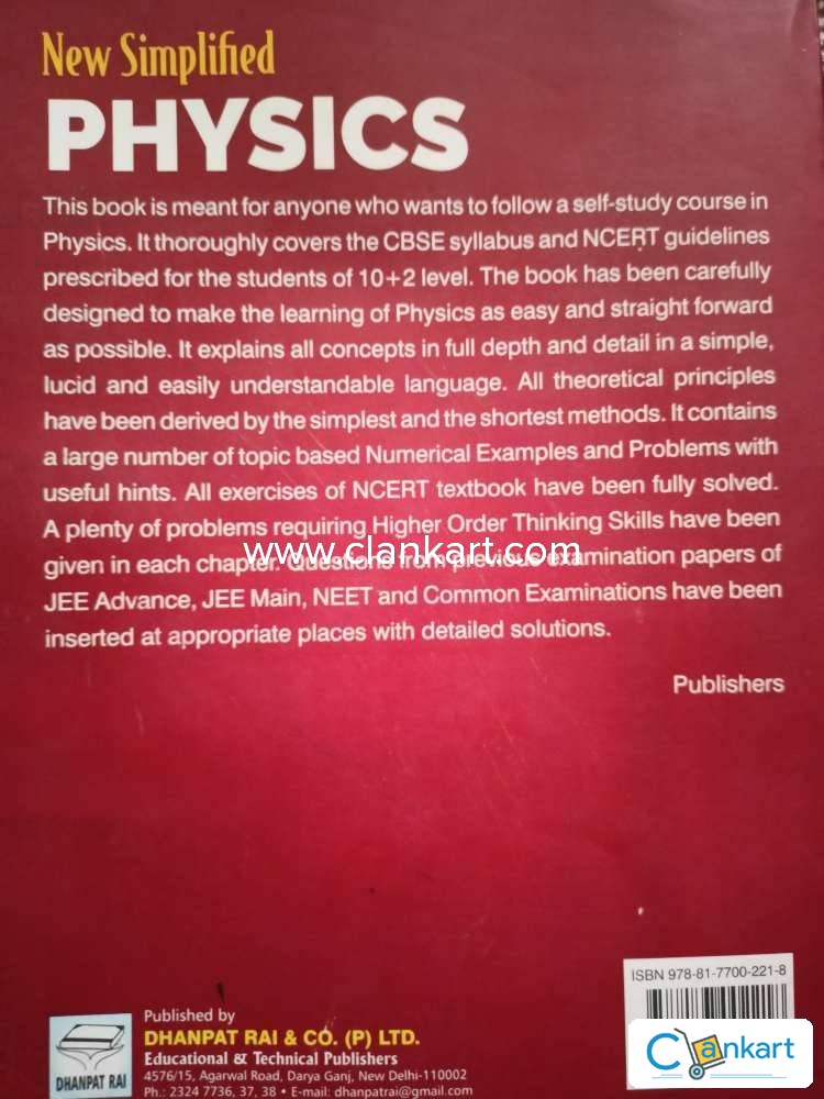 Buy 'New Simplified Physics: A Reference Book For Class 11 For 2019 ...