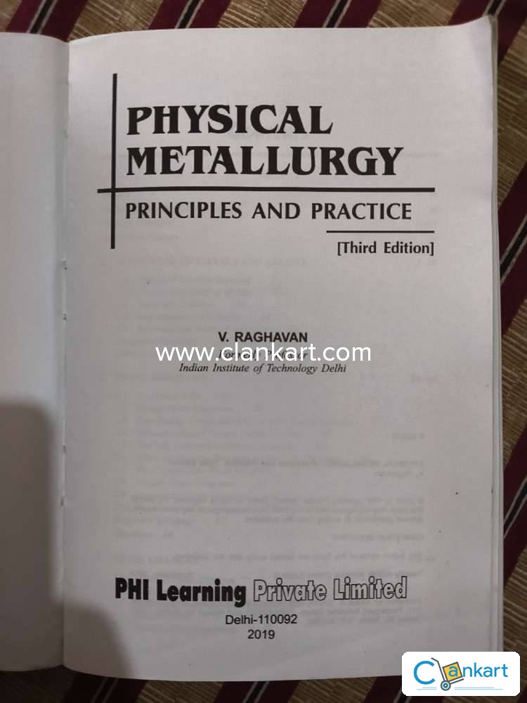 Buy 'Physical Metallurgy: Principles And Practice' Book In Excellent ...