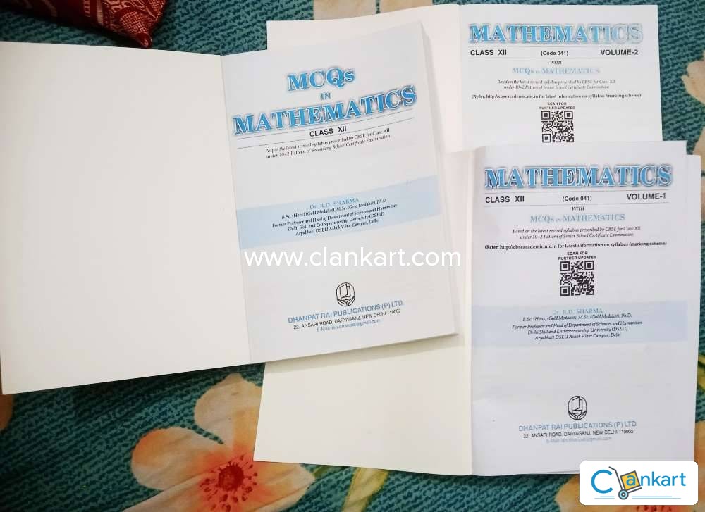 Buy 'RD SHARMA CLASS 12 VOLUME 1,2 & MCQs' Book In Excellent Condition ...