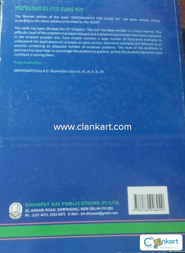 Buy 'Mathematics Class 8' Book In Excellent Condition At Clankart.com