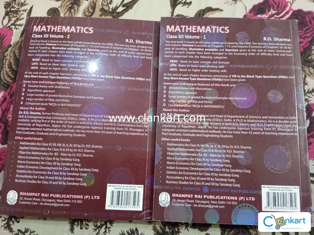 Buy 'R.D. SHARMA MATHEMATICS FOR CLASS 12 WITH FREE MCQ BOOK' Book In ...