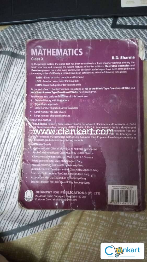 Buy 'RD SHARMA MATHS CLASS 10' Book In Good Condition At Clankart.com