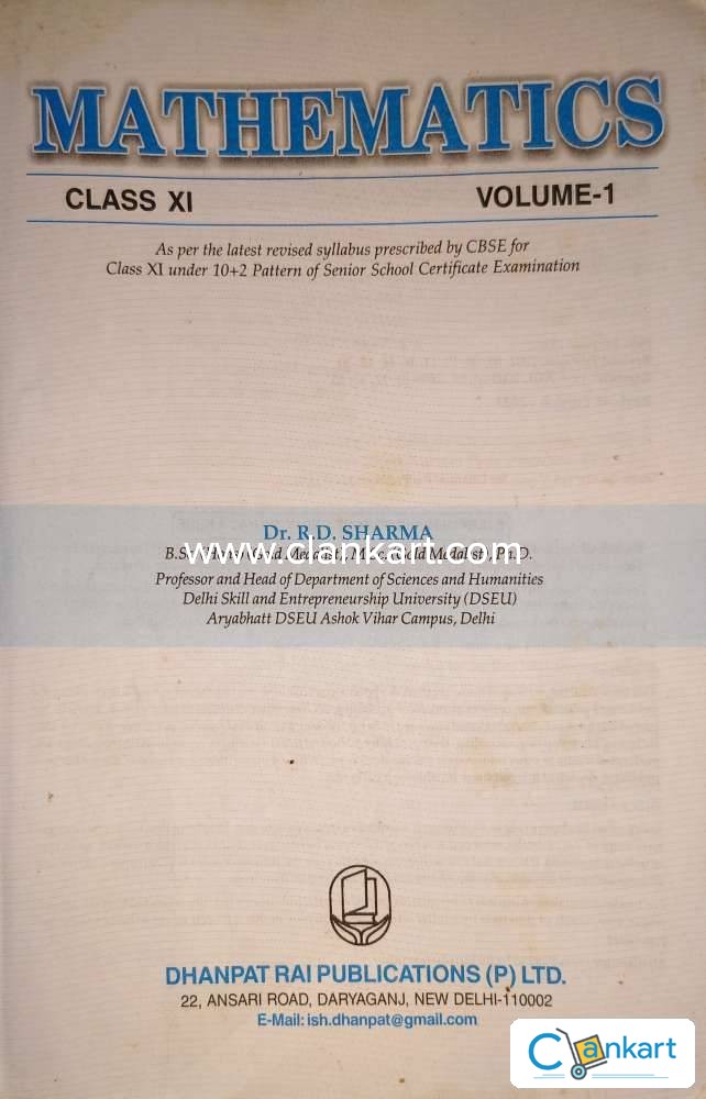 Buy 'R.d Sharma Class 11 Mathematics Volume 1' Book In Excellent ...