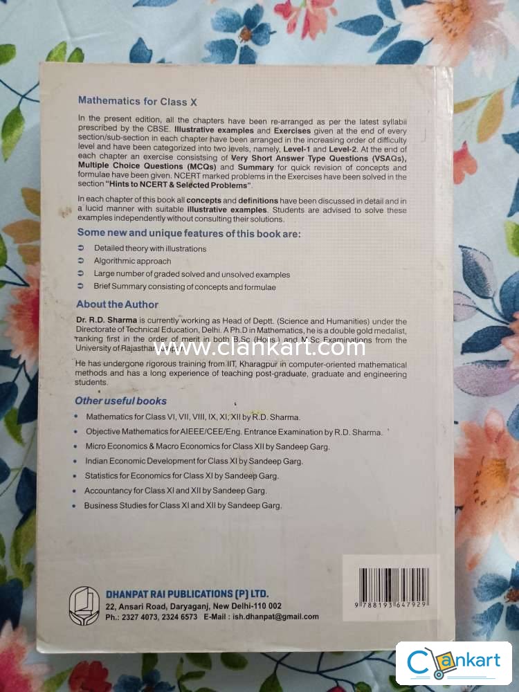 Buy 'Mathematics For Class X' Book In Good Condition At Clankart.com