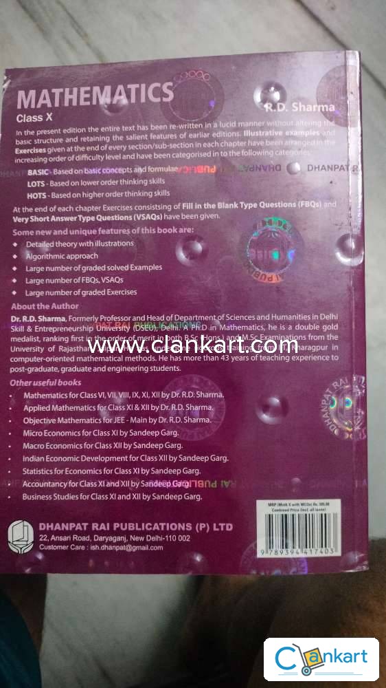 Buy 'Maths For Class 10 Rd Sharma Mcq+main Book' Book In Excellent ...