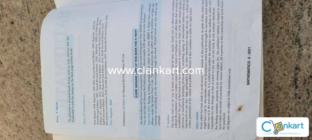 Buy 'RD Sharma Class 10 Mathematics' Book In Excellent Condition At ...