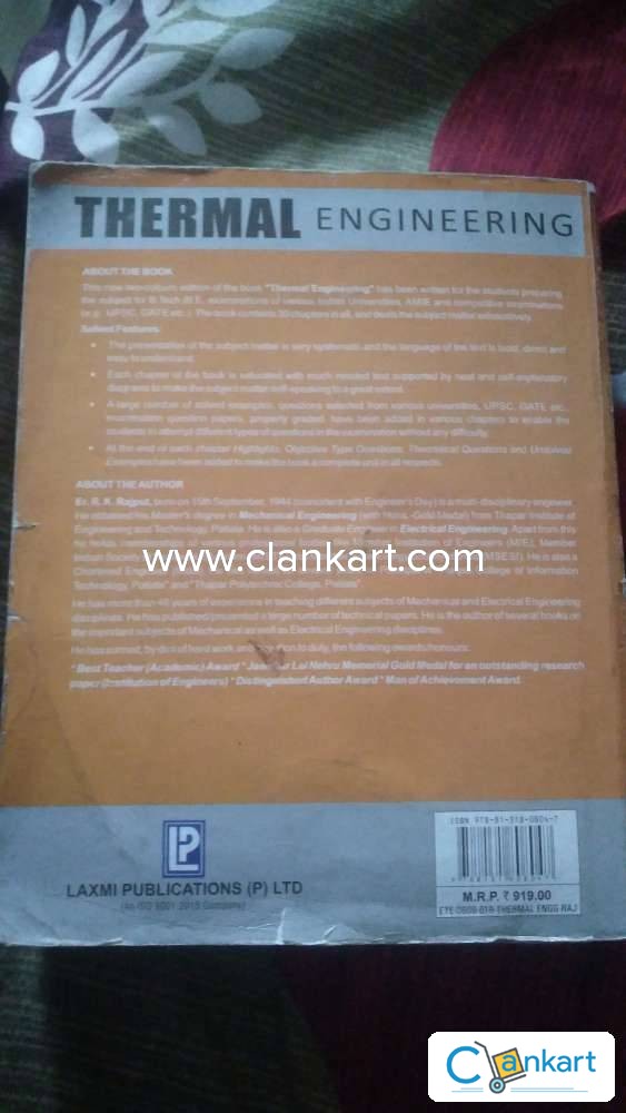 Buy 'Thermal Engineering' Book In Excellent Condition At Clankart.com
