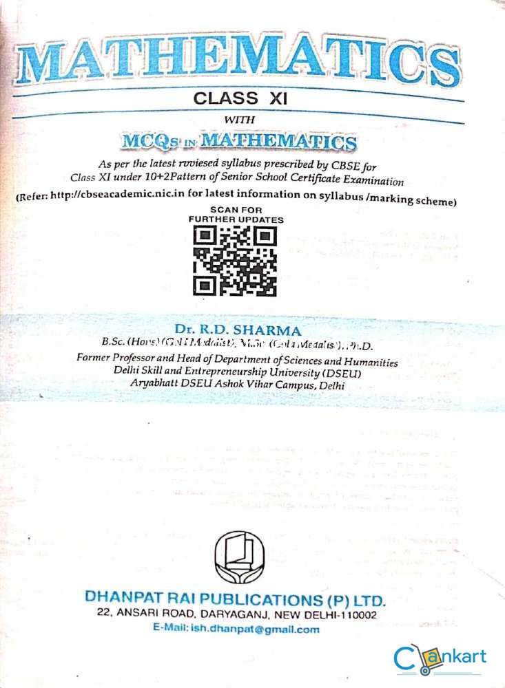 Buy 'R.d. Sharma Mathematics With MCQS By Dhanpat Rai Publication' Book ...