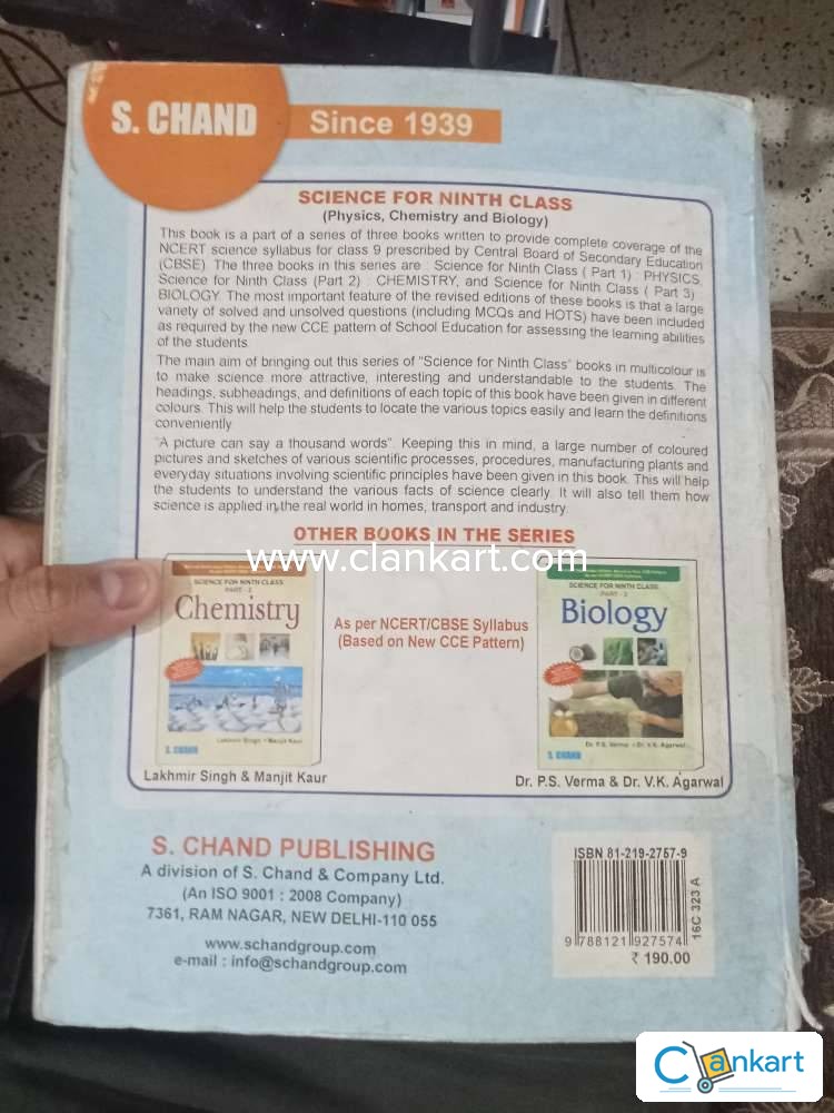 Buy 'Science For Ninth Class (Part- 1) Physics' Book In Good Condition At Clankart.com