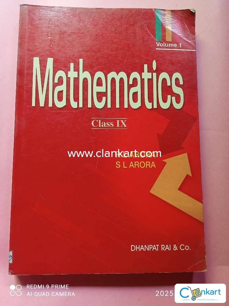Buy 'SL Arora Class 9 Mathematics Volume 1' Book In Excellent Condition ...