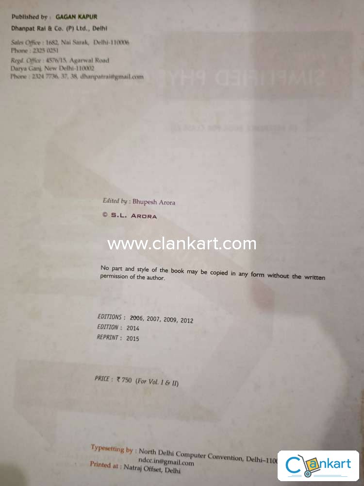 Buy 'S.L. Arora Volume II For Class 11' Book In Fair Condition At ...