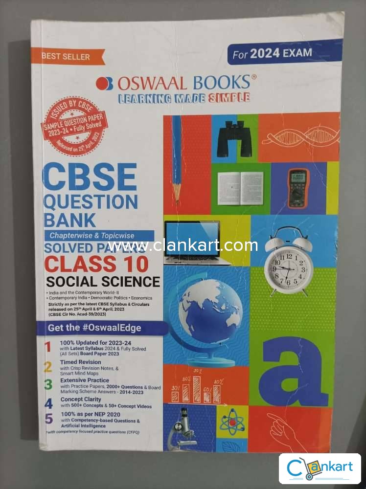 Buy 'Oswaal CBSE Class 10 Social Science Question Bank (2024 Exam ...