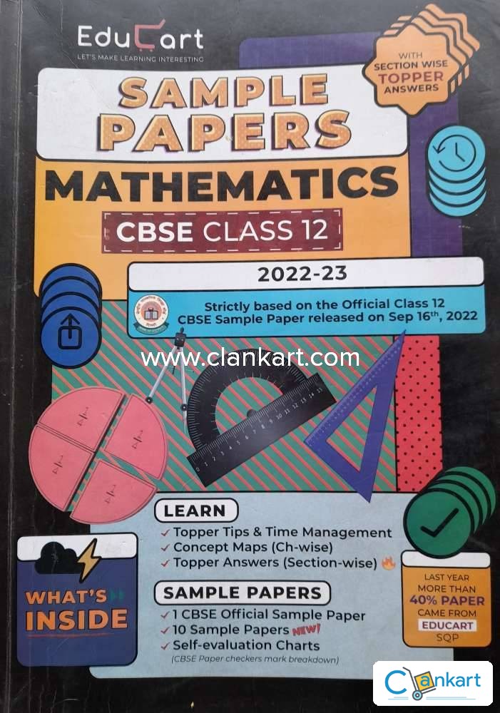 Buy Educart Cbse Class 12 Sample Papers 2022 23 Mathemetics With