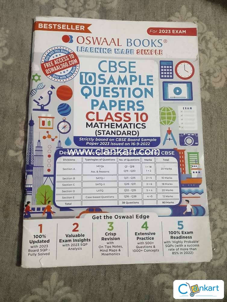 Buy 'Oswaal CBSE Sample Question Papers Class 10 Mathematics Standard ...