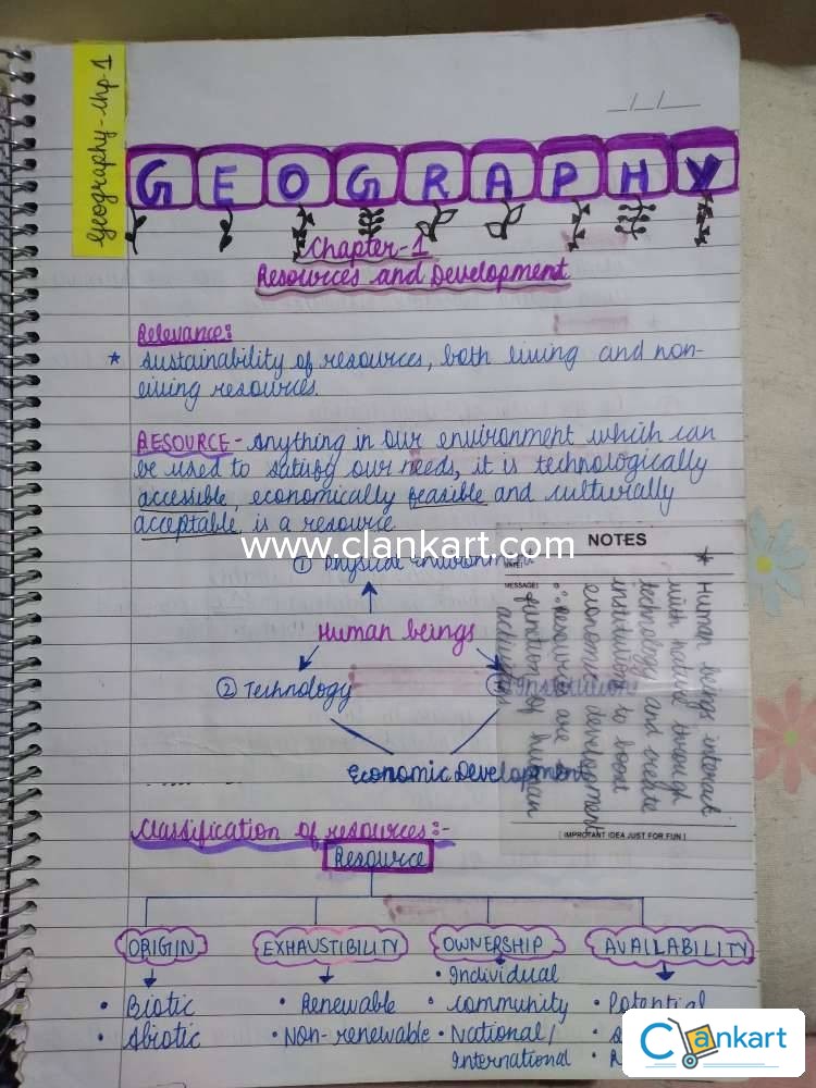 Buy 'Social Science Handwritten Notes By Cbse Class 10 Topper, 2024 ...