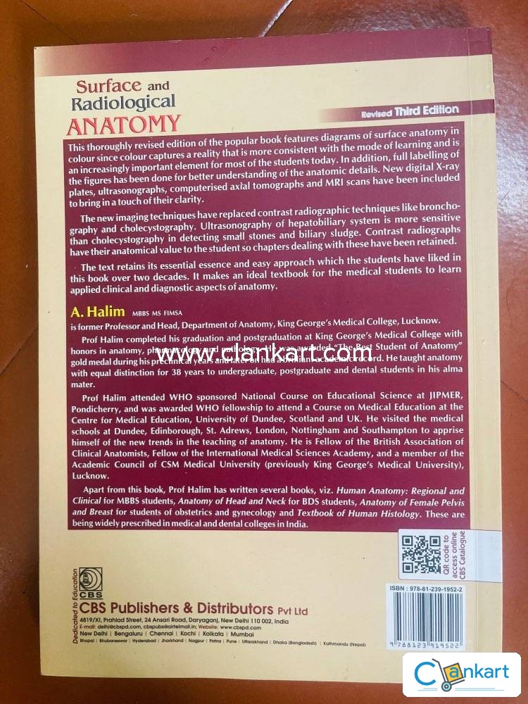 Buy 'Surface And Radiological Anatomy' Book In Excellent Condition At ...