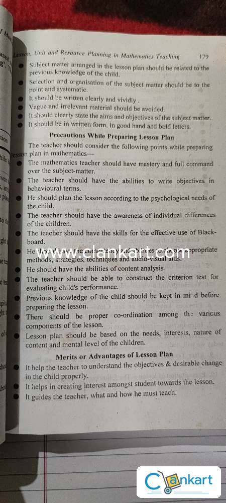 Buy 'Teaching Of Maths' Book In Good Condition At Clankart.com
