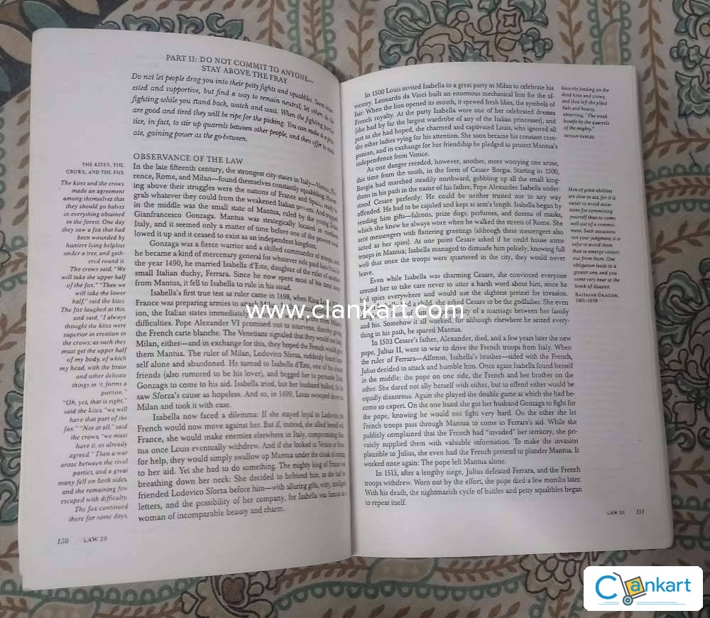 Buy 'The 48 Laws Of Power' Book In Excellent Condition At Clankart.com