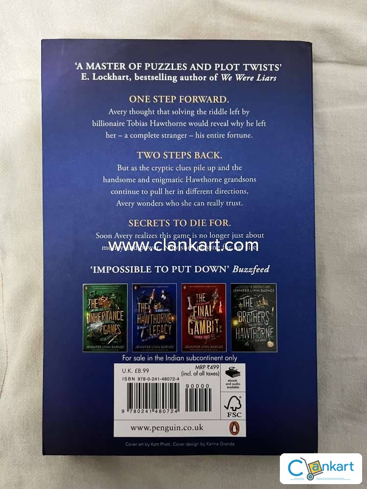 Buy 'The Hawthorne Legacy (The Inheritance Games, #2)' Book In Excellent Condition At Clankart.com