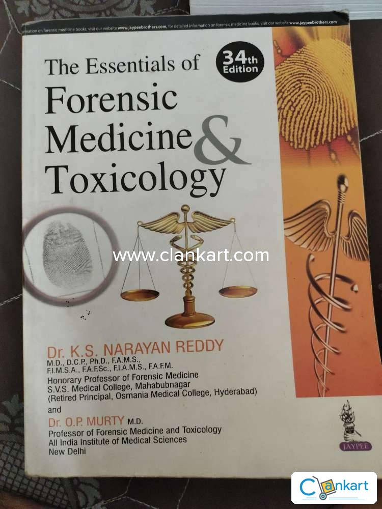 Buy 'THE ESSENTIALS OF FORENSIC MEDICINE TOXICOLOGy' Book In Good Condition At Clankart.com