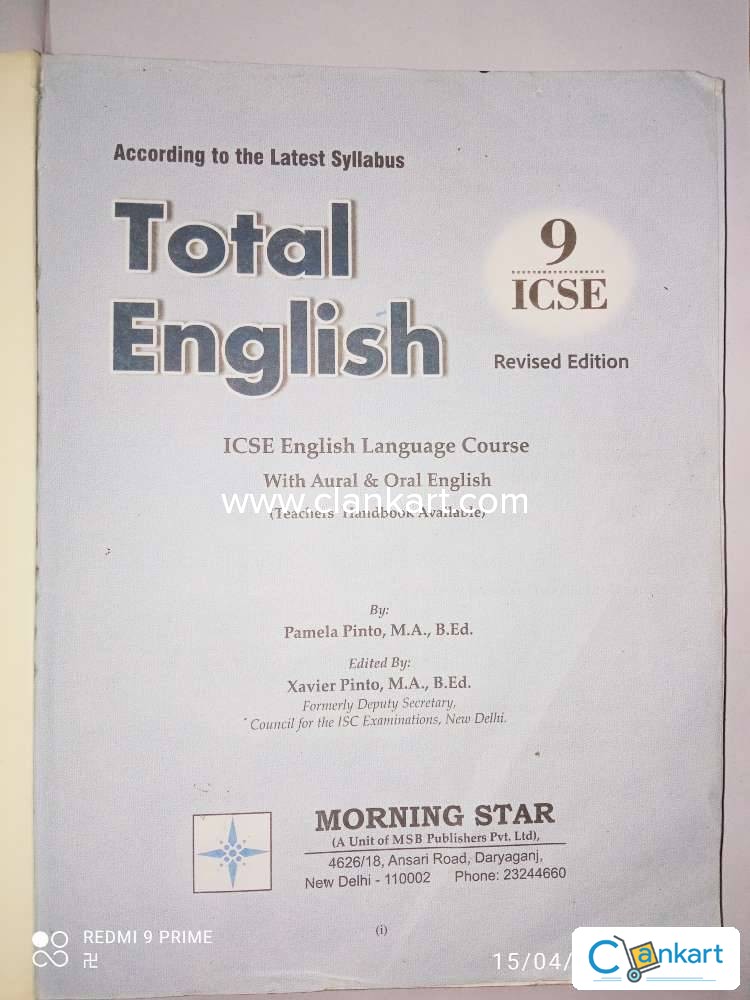Buy 'Total English Language ICSE Class IX' Book In Good Condition At ...