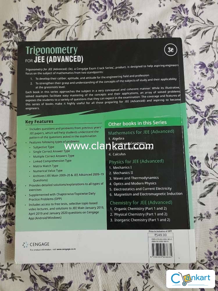 Buy 'Trigonometry For Jee Advanced By Cengage Publications (3rd Edition ...