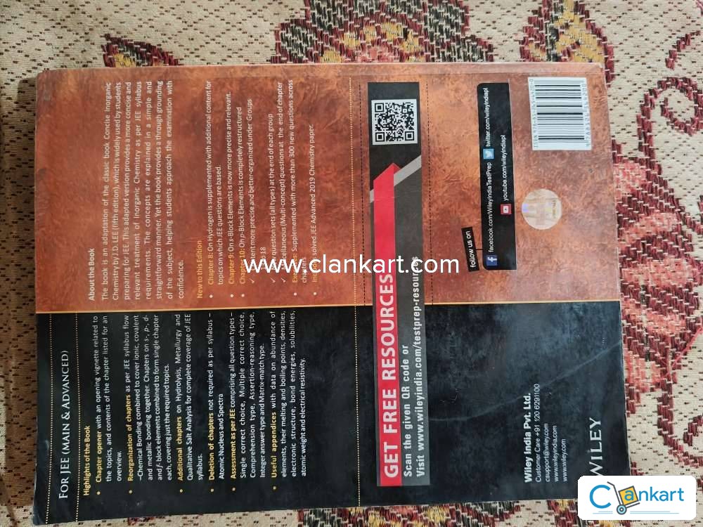 Buy 'Wiley's J.D. Lee Concise Inorganic Chemistry For JEE (Main ...