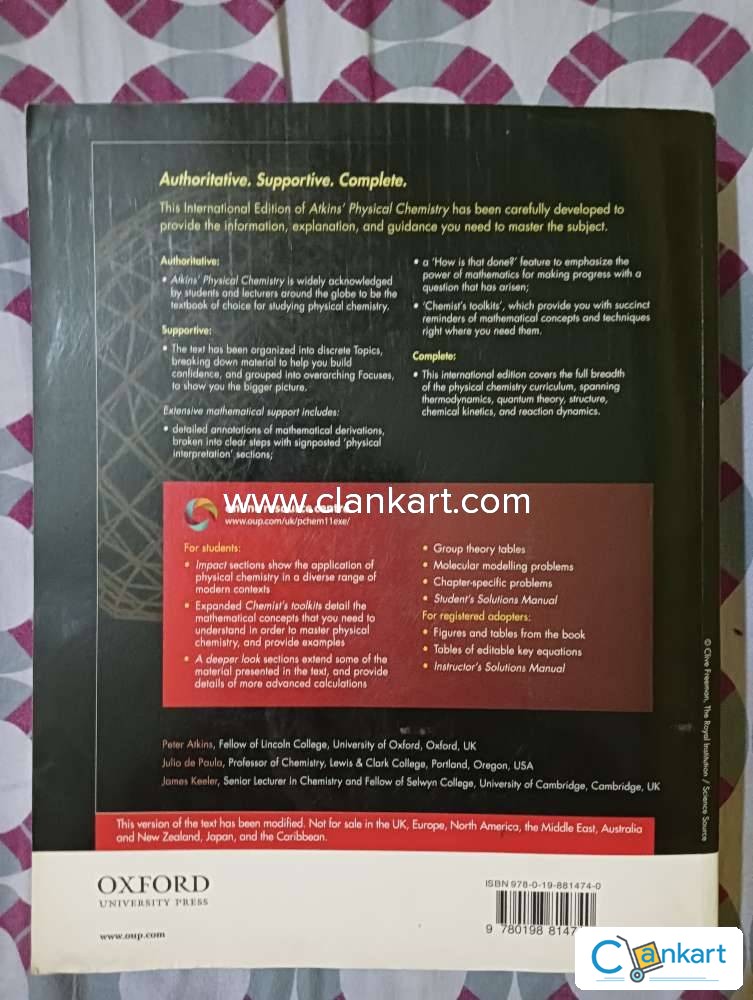 Buy 'Atkins' Physical Chemistry' Book In Excellent Condition At ...
