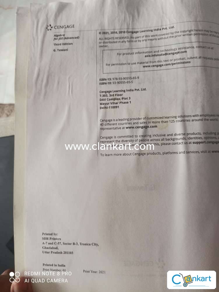 Buy 'cengage Mathematics' Book In Fair Condition At Clankart.com