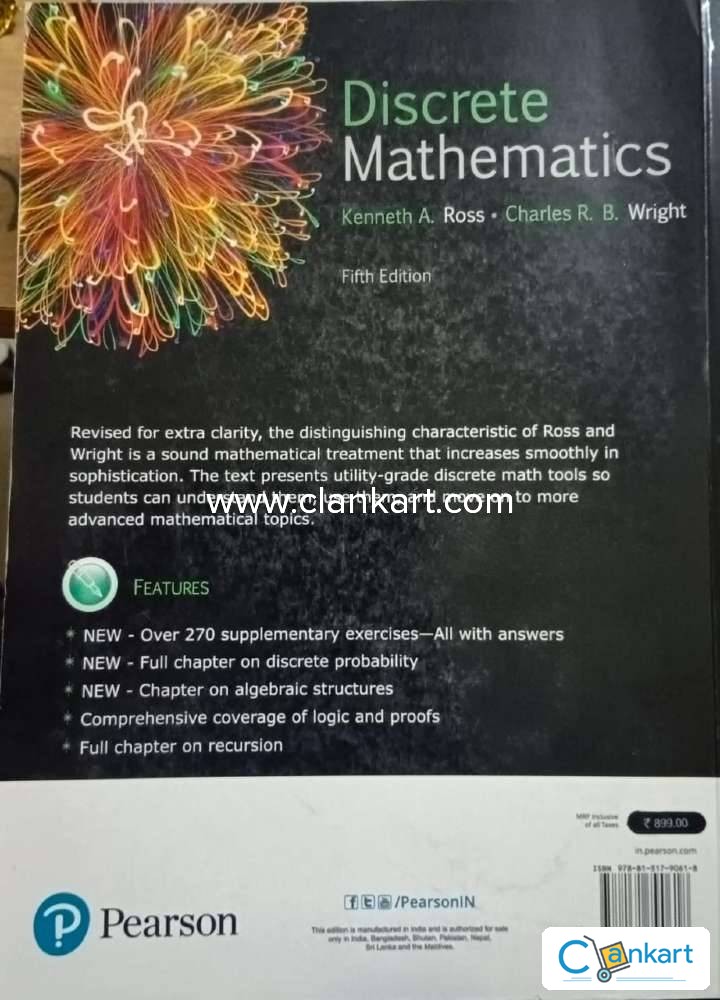 Buy 'Discrete Mathematics' Book In Excellent Condition At Clankart.com